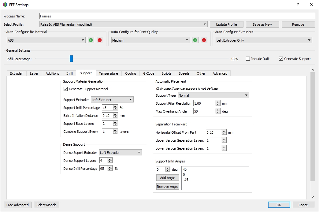 BUG: Dense Support with/without Single Walls - Simplify3D User Forum